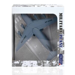 Diecast Metal Military Cargo Transport Airplane - 1:400 Scale Alloy Model Carrier Aircraft with Pullback Action, Lights and Sound