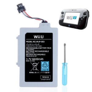 ucec 6600mah wii u gamepad battery replacement rechargeable battery pack wii accessories for nintendo wii u gamepad wup-010, wup-012