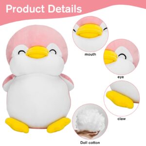 SEENEEY Plushies Penguin Stuffed Animal Toys,Fat Penguin Plush Doll Boy Girl Girlfriend Valentine's Day Gift Cute Pillow (Pink,9.8in)