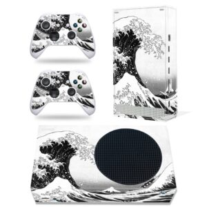 skin sticker for xbox series s console and wireless controllers, full protective vinyl decal cover wrap for xbox series s (white)