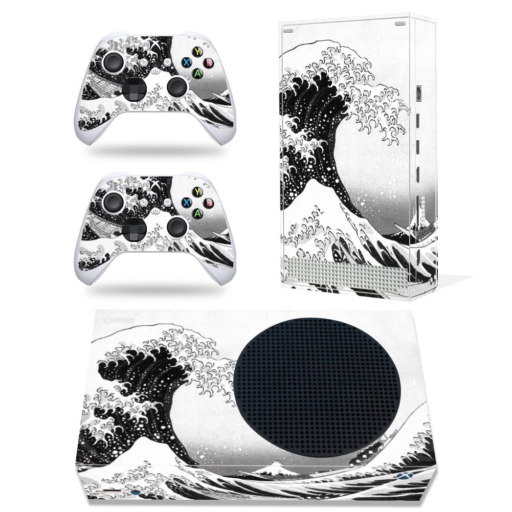 Skin Sticker for Xbox Series S Console and Wireless Controllers, Full Protective Vinyl Decal Cover Wrap for Xbox Series S (White)