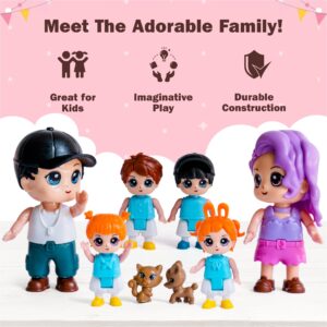 FUNERICA Dollhouse People Figures Playset - Adorable Dollhouse Family Members with Pets, Doctor, and Nurse. Little People Figures Doll House Accessories Toys