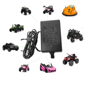 12v battery charger for ride on toys 12 volt universal charger for kids car power supply adapter for for wrangler suv sports car farm tractor ride on toys accessories, 6ft cord