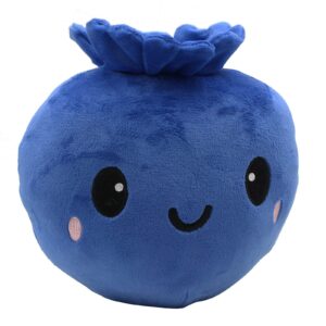 lulezon kawaii blueberry plush stuffed toy soft fruit plushie pillow (medium)