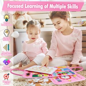 Busy Board for 1 Year Old Baby Busy Board for Toddlers 2-4 Montessori Toddler Busy Board Sensory Toys for Toddlers 1-3 Quiet Busy Book for Toddlers 1-3 Airplane Travel Montessori Toys for 2 Year Old