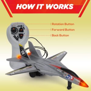 Playkidiz Wired Remote Control Plane, with Lights & Sounds Navy Star Airplane Toy with 43" Wire, Ages 3+, Perfect for Toddlers