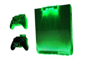 wall mount for xbox one with multicolor led lighting kit + 2 control mount (one fat (first generation))