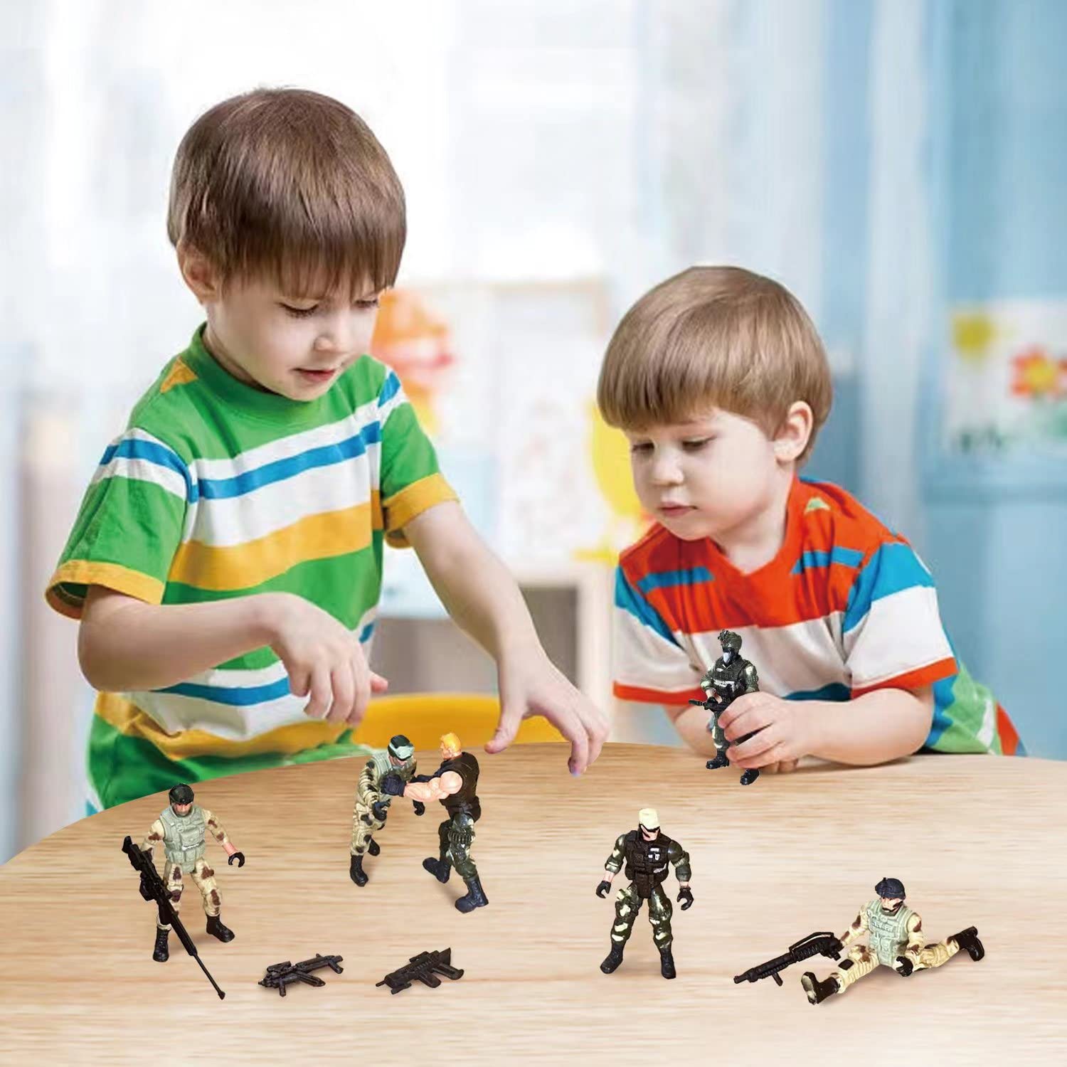 Army Men Action Figures, Soldiers Toys for Boys,Army Toy for Boys 8-14 Military Playset Toys for Boys Ages 4-7 SWAT Team Boys Toy, for Boys Age 3+ with Weapon