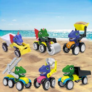 ALLROAD Dinosaur Magnetic Toy Cars Set Magnetic Building Dino Cars Magnetic Toy Vehicles Cars, Colorful Dinosaur Trucks Montessori STEM Toy for Developing Skills Games Gift for Boys Girls