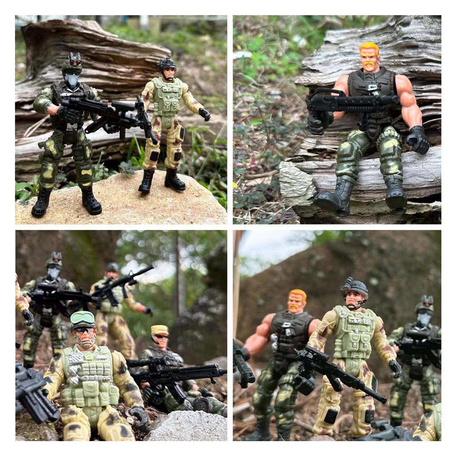 Army Men Action Figures, Soldiers Toys for Boys,Army Toy for Boys 8-14 Military Playset Toys for Boys Ages 4-7 SWAT Team Boys Toy, for Boys Age 3+ with Weapon