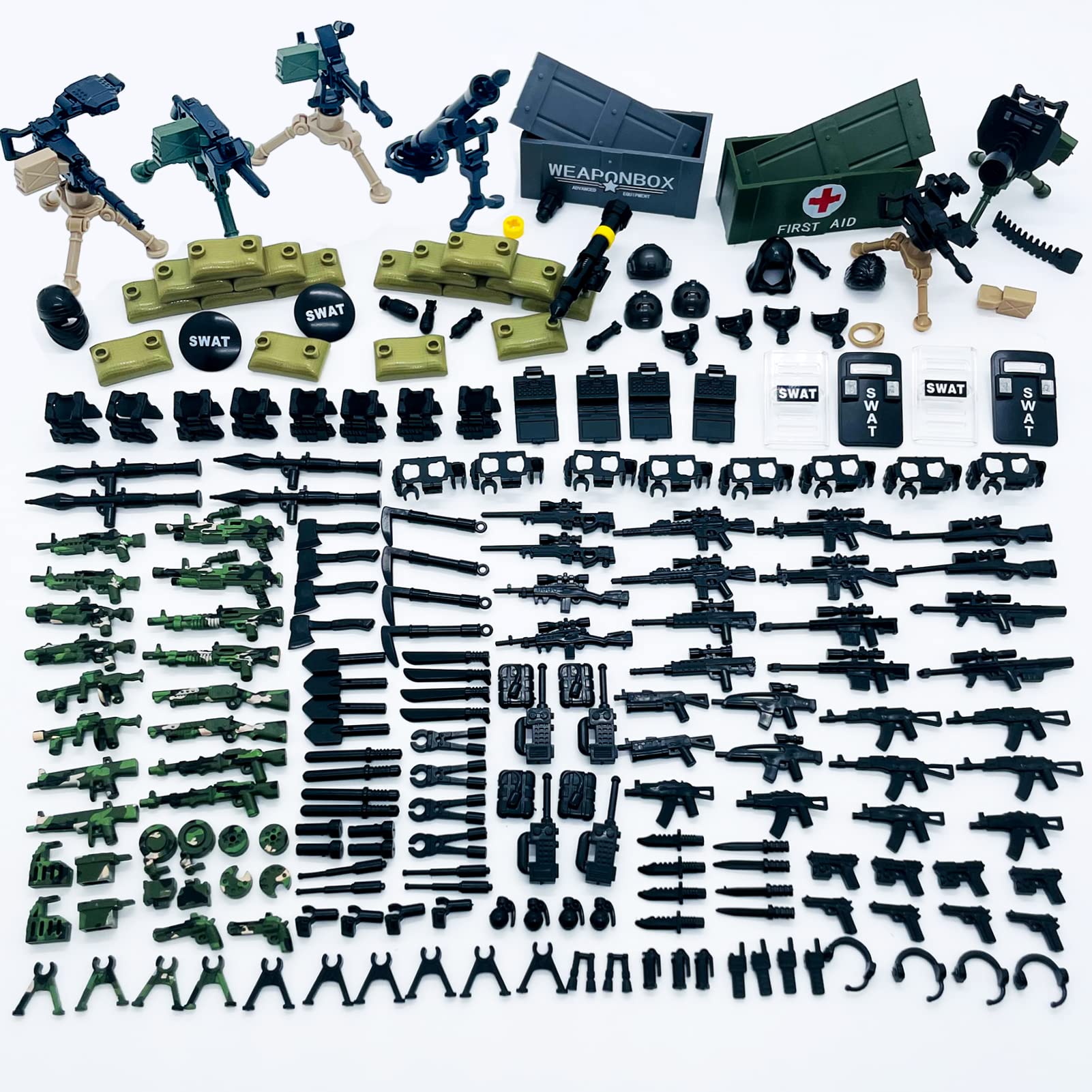 Weapons Pack Military Army WW2 Toys for Mini Soldier Figures Machine Guns Set for Boys Battle Building Blocks Bricks Tight fit Major Brand