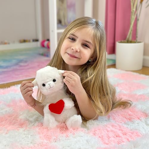 Laila and Lainey Valentine's Day Stuffed Animals - Heart Llama Alpaca, 8.5 Inches Tall, Valentines Plushies. Child Safety Certified, Suitable for All Ages - Perfect Valentines Stuffed Animal