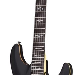 Schecter Demon-6 FR Electric Guitar in Aged Black Satin Bundle with Electric Guitar Hard Shell Carrying Case (2 Items)