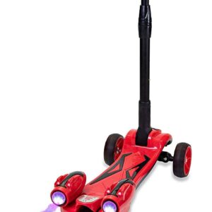 Glare Wheel Kids Kick Scooter Real Smoke Rocket Portable Foldable (Red)