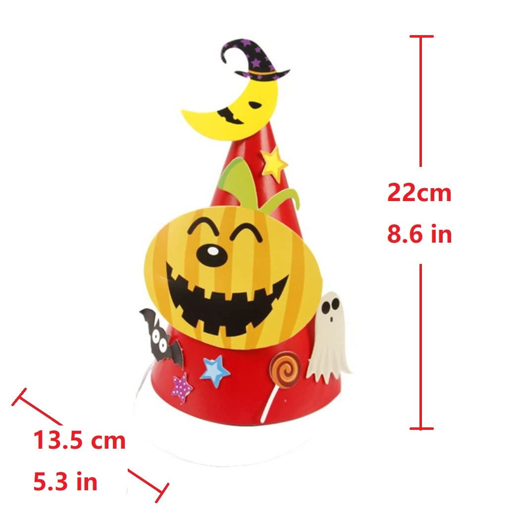 Halloween Party Hat Assorted 6 Count DIY Art Craft For Kids (A)