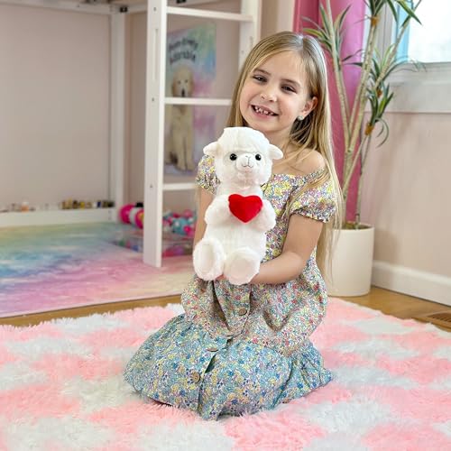 Laila and Lainey Valentine's Day Stuffed Animals - Heart Llama Alpaca, 8.5 Inches Tall, Valentines Plushies. Child Safety Certified, Suitable for All Ages - Perfect Valentines Stuffed Animal