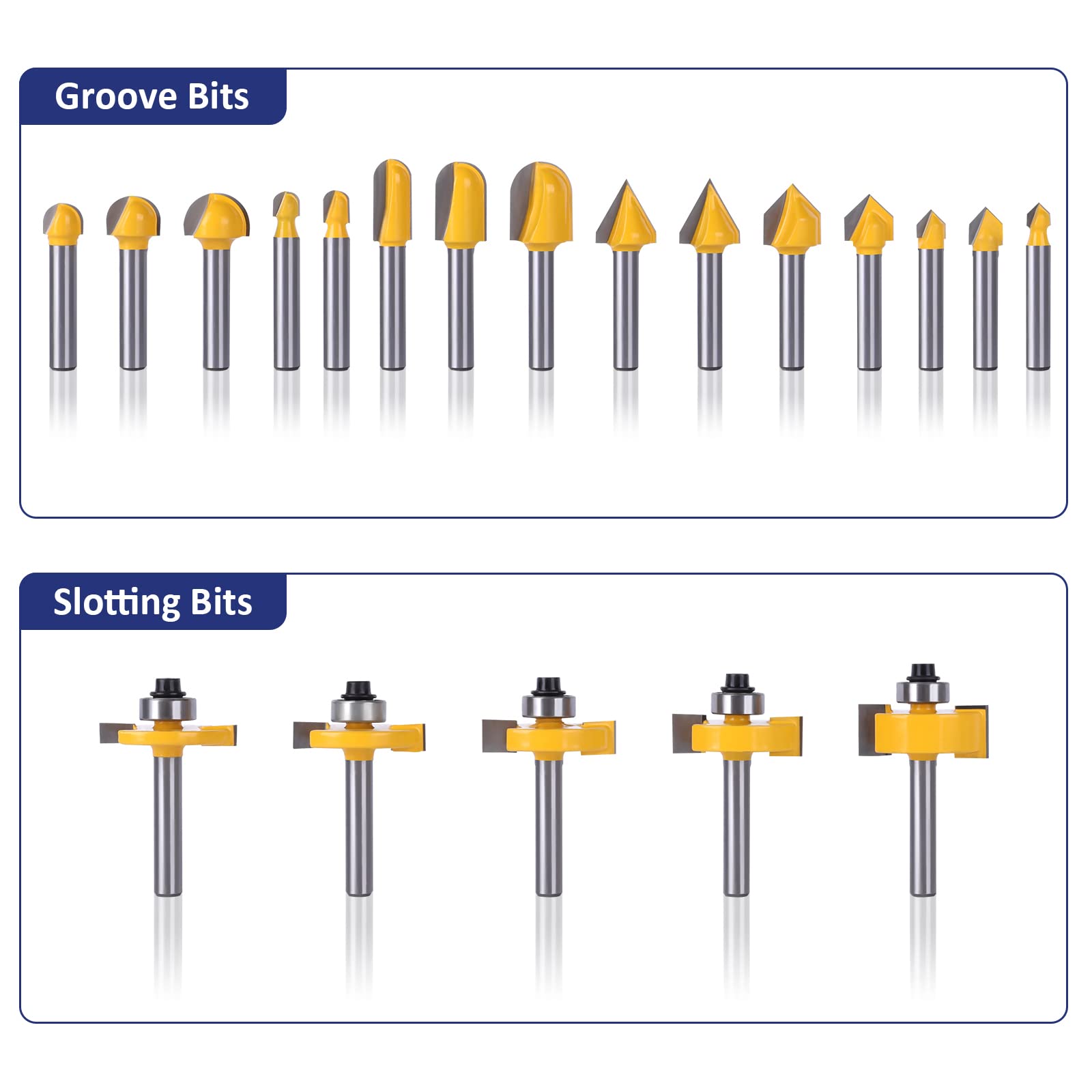 MNA Router Bits Set 1/4 Inch Shank 丨70 Piece Set