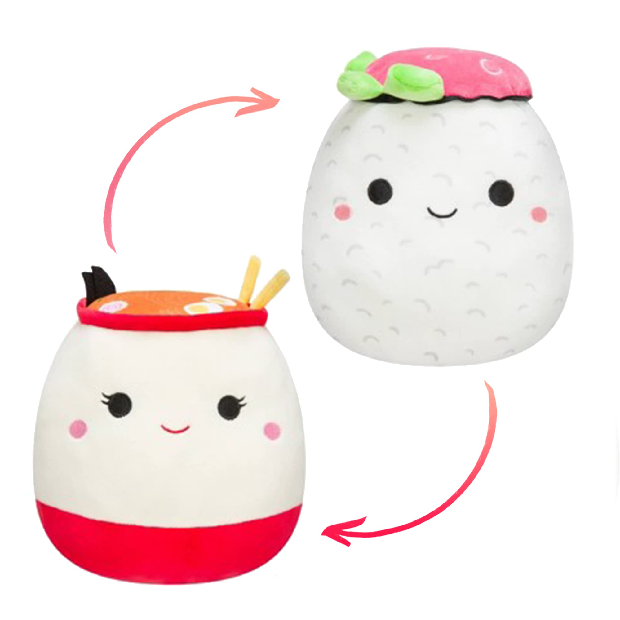 Squishmallow 8” Shun The Sushi Raisy The Ramen Flipamallow 2022 Exclusive BNWT KellyToy Flip a Mallows