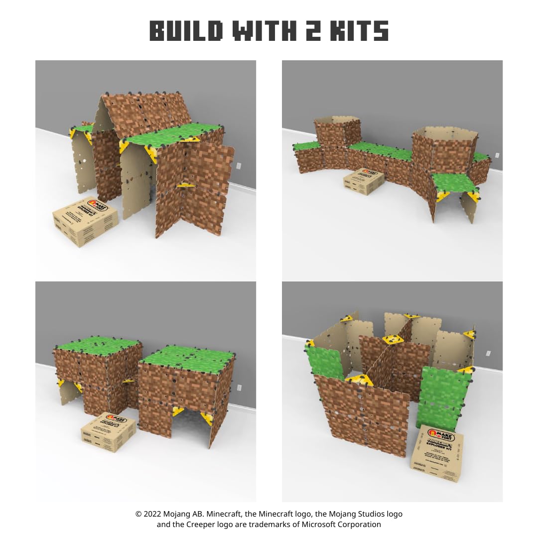 Minecraft Explorer Kit - Build Minecraft in The Real World - Endless Play for Ages 8 and Up - Build Forts, Mazes, Tunnels, and More - Durable, Reusable, and Made in USA (1 Pack)