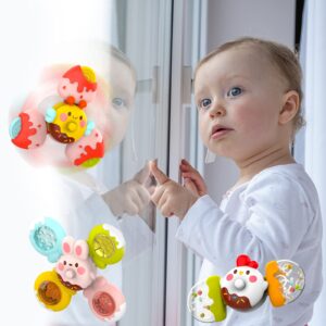 ​COVTOY Suction Cup Spinner Toy for Baby, Spinning Dimple Fidget Toy with Storage Bag, Sensory Toys for Toddlers from 1-3 Years Old Girl Boy Christmas Birthday Gifts