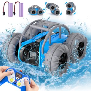 maxtronic remote control car amphibious, 2.4 ghz 4wd all-terrain waterproof remote control boat rc monster truck stunt car, remote control vehicle birthday gifts toys for 3-12 years old boys girls