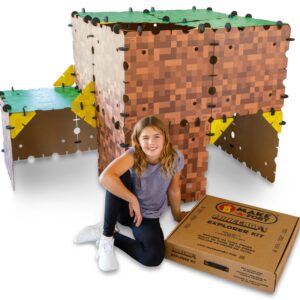 Minecraft Explorer Kit - Build Minecraft in The Real World - Endless Play for Ages 8 and Up - Build Forts, Mazes, Tunnels, and More - Durable, Reusable, and Made in USA (1 Pack)