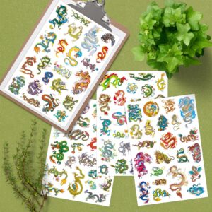 Ancient Dragon Stickers 455Counts Magical Fairy Cartoon Dragon Adhesive Sticker for Water Bottles Art Toys Crafts Kids Boys Toddlers Invitations Envelopes Party Gifts Bags Decor