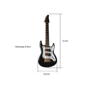 ALANO 12cm Black bass Guitar Ornament Guitar Decorations Wood Guitar Ornament（GE23B-12）