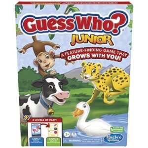 hasbro gaming guess who? junior board game | guess who? game for younger kids | ages 3 and up | 2 to 4 players | preschool games | fun games for kids