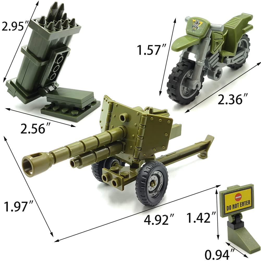 ZHX WW2 Army Military Guns Weapons and Armor Toy Thunder Containers Command Operations Building Block Toy Battle Sets for Kids