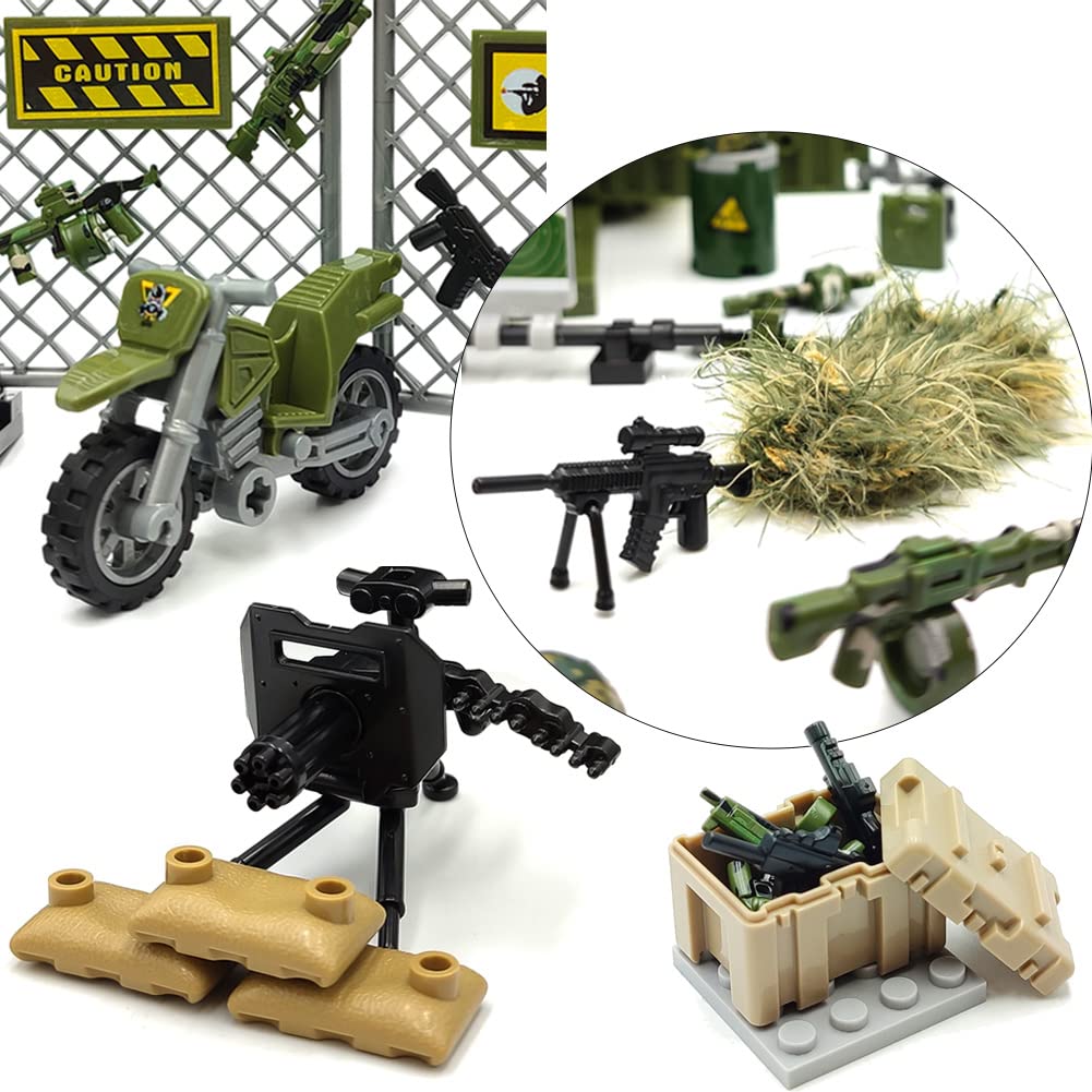 ZHX WW2 Army Military Guns Weapons and Armor Toy Thunder Containers Command Operations Building Block Toy Battle Sets for Kids