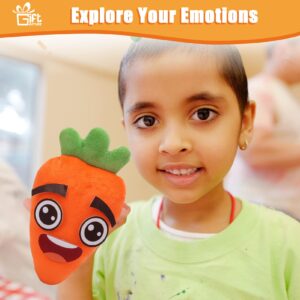 GiftAmaz Social Emotional Learning Toys - Big Feelings Carrot Social Emotional Games for Kids - 26 Facial Expressions, 10 Educational Flashcard - Preschool Learning Activities Birthday for Kid 3-6