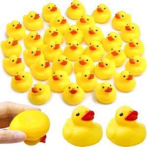 48 pcs 2 inch yellow rubber duck bath toys large rubber ducks bath ducks squeak bathtub toys for birthday pool party decoration game supplies boys and girls