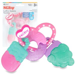 nuby icybite popsicle, donut and ice cream teether ring - 3+ months