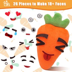 GiftAmaz Social Emotional Learning Toys - Big Feelings Carrot Social Emotional Games for Kids - 26 Facial Expressions, 10 Educational Flashcard - Preschool Learning Activities Birthday for Kid 3-6