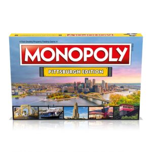 MONOPOLY Board Game - Pittsburgh Edition: 2-6 Players Family Board Games for Kids and Adults, Board Games for Kids 8 and up, for Kids and Adults, Ideal for Game Night