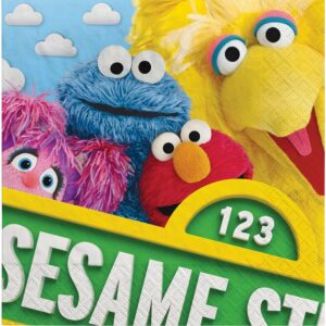 Amscan Sesame Street Elmo Party Supplies Bundle Pack includes Lunch Plates and Lunch Napkins (Bundle for 16)