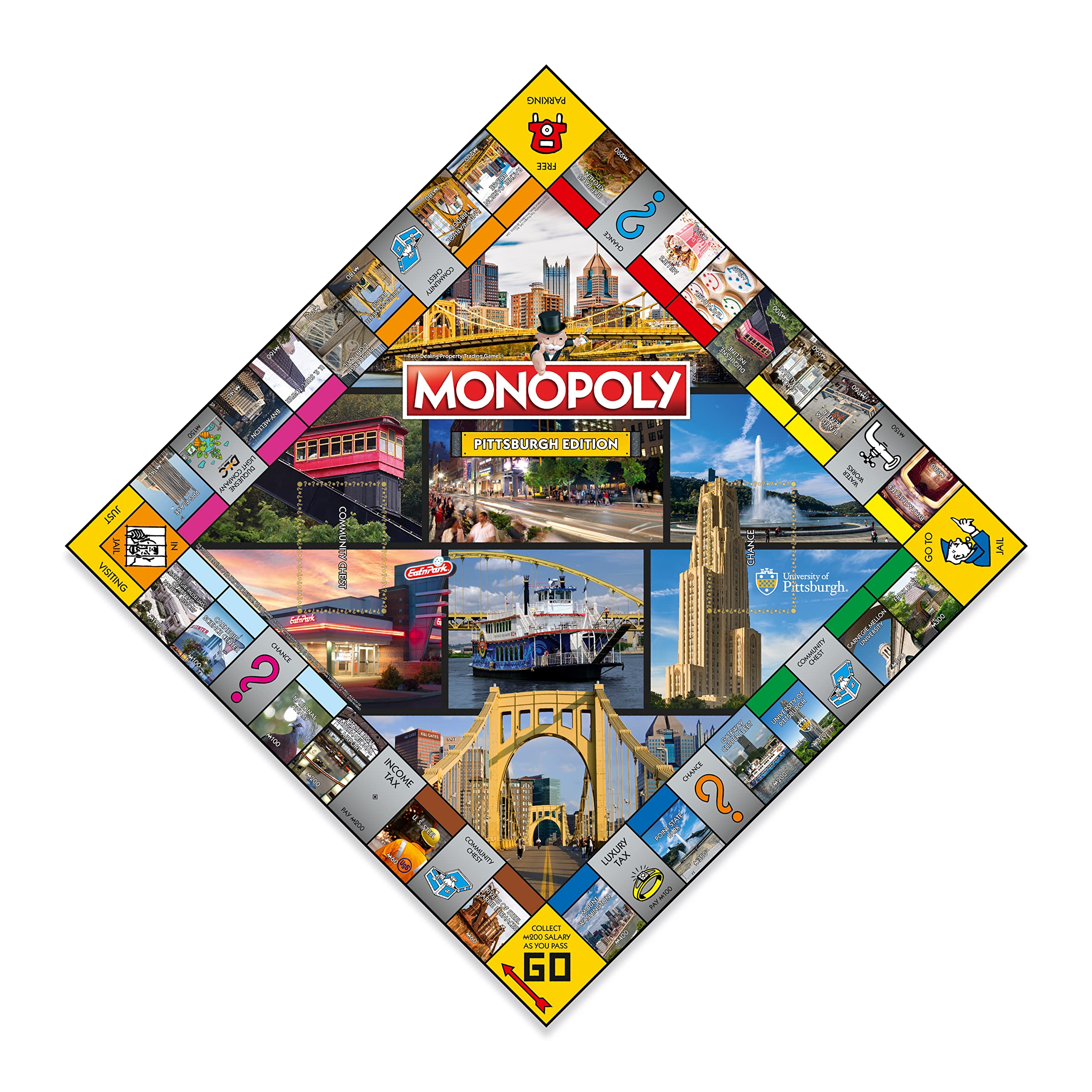 MONOPOLY Board Game - Pittsburgh Edition: 2-6 Players Family Board Games for Kids and Adults, Board Games for Kids 8 and up, for Kids and Adults, Ideal for Game Night