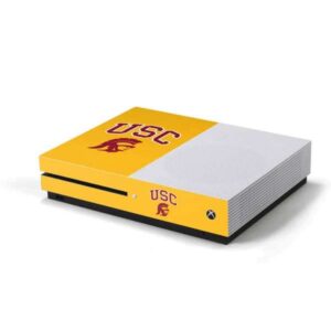 skinit decal gaming skin compatible with xbox one s console - officially licensed usc usc trojans yellow design