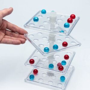 Jokari Take the Tower 3D Strategy Board Game for 2 To 4 Kids or Adults of Any Age. Easily Attach Rotating Playing Surfaces, Like Connect 4 Try to Align 4 Marbles, Turn a Level to Alter Opponent's Plan