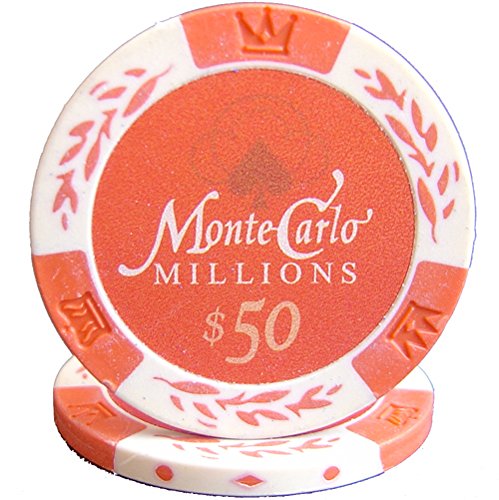 600PCS 13.5G Monte Carlo Millions Poker Chips Set with Heavy Duty Acrylic Case & Chips Trays