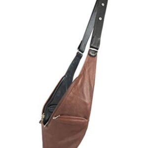 SASH Crossbody Bag - Black or Brown Reversible Genuine Leather Purse for Women - Travel Sling Bag with FRID-Protected Wallet