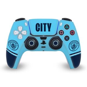 head case designs officially licensed manchester city man city fc badge ship logo art vinyl faceplate sticker gaming skin decal cover compatible with sony playstation 5 ps5 dualsense controller