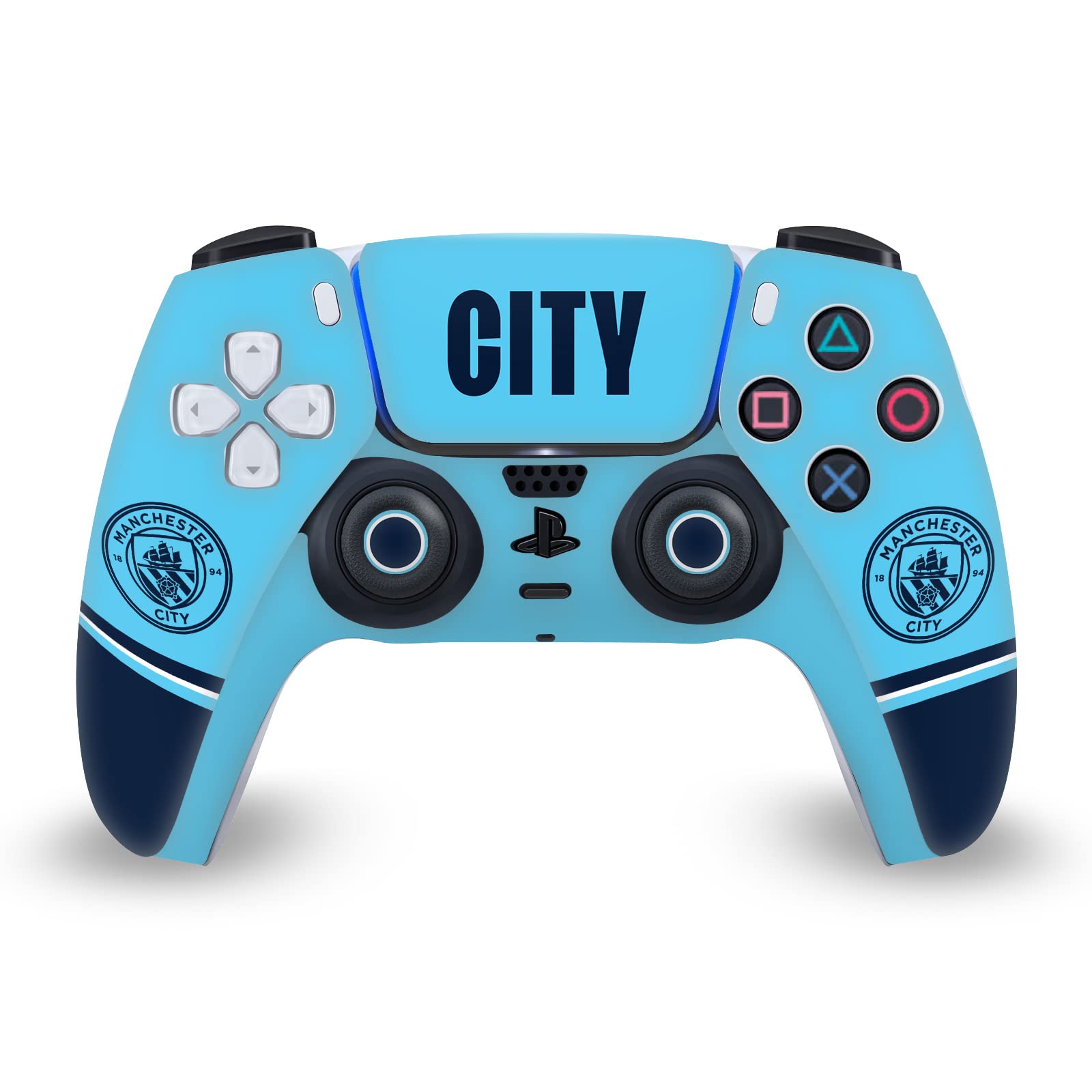 Head Case Designs Officially Licensed Manchester City Man City FC Badge Ship Logo Art Vinyl Faceplate Sticker Gaming Skin Decal Cover Compatible With Sony PlayStation 5 PS5 DualSense Controller