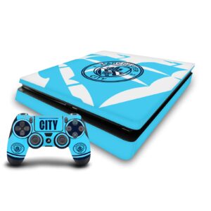 head case designs officially licensed manchester city man city fc badge ship logo art vinyl sticker gaming skin decal compatible with sony playstation 4 ps4 slim console and dualshock 4 controller