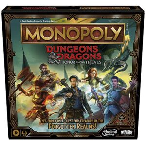 hasbro gaming monopoly dungeons & dragons: honor among thieves game, inspired by the d&d movie, monopoly d&d board game for 2-5 players, ages 8 and up