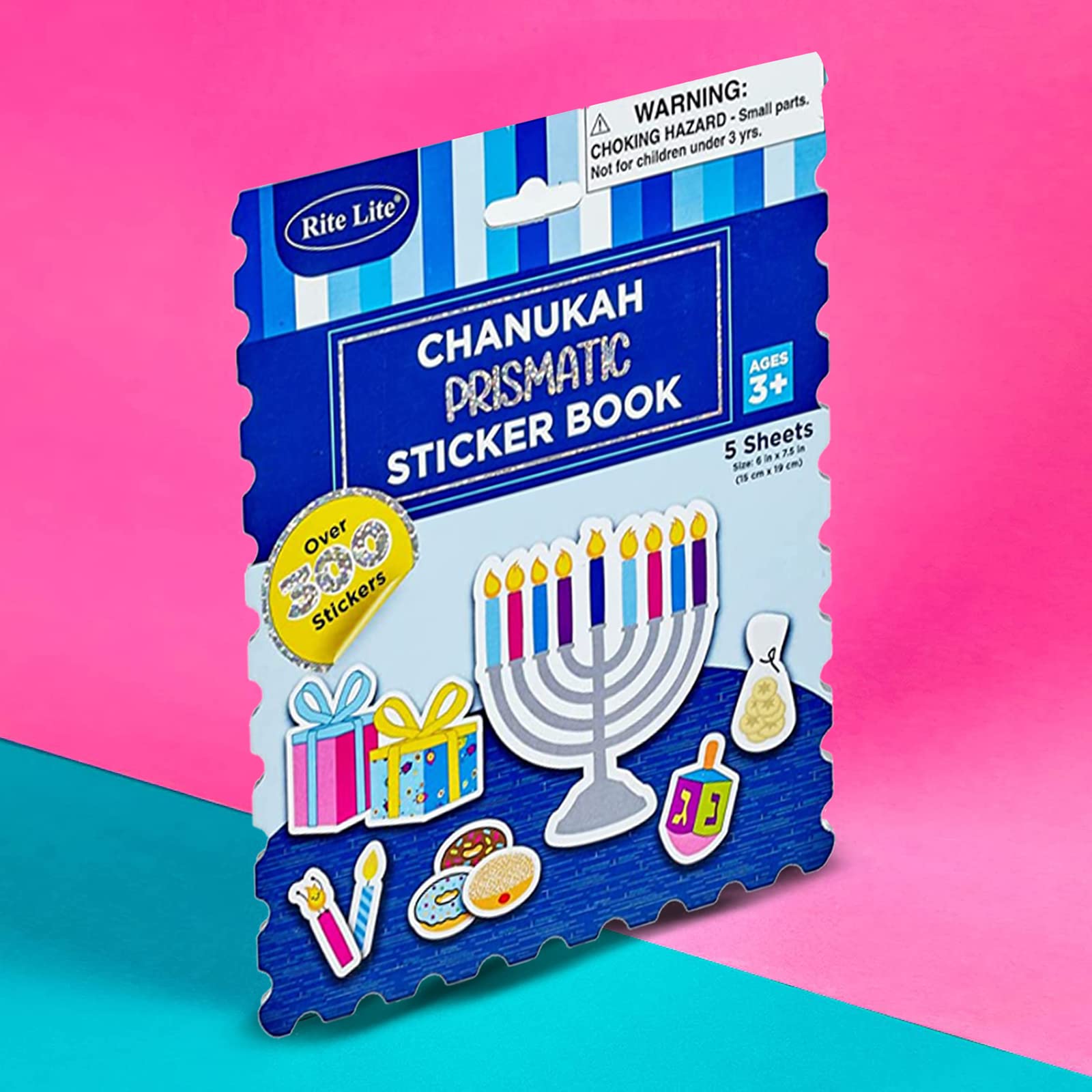 Rite Lite Sticker Book for Kids - Over 300 Chanukah Stickers! Hanukkah Jewish Arts and Crafts Stickers Gifts Hanukkah Decorations Album for Scrapbooks, Planners, Gifts and Rewards!