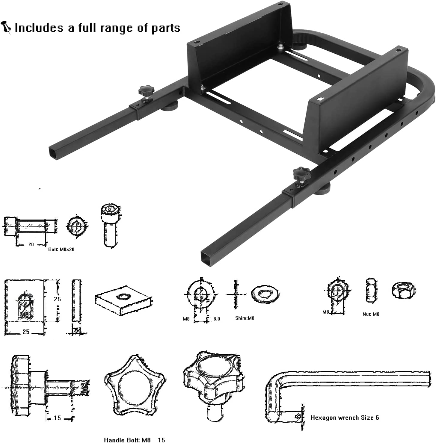 Anman PRO Rear Half of Seat Bracket - Racing Wheel Stand Accessories (Only Fits Racing Stand)