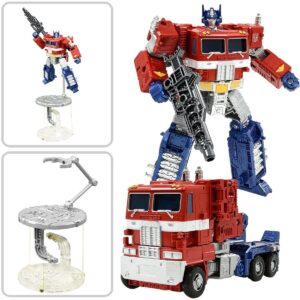 transformers: optimus prime set with tenseg base display stand