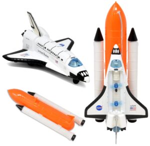 number 1 in service nasa space shuttle toy for kids pretend play 2 piece set rocket ship with lights and sound diecast spaceship for boys girls toddlers